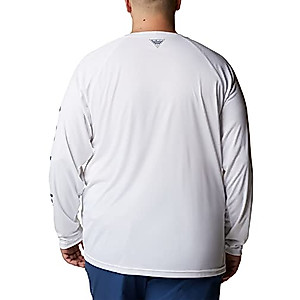 Columbia Men's Terminal Tackle Long Sleeve Fishing Shirt, White/Nightshade Logo, Medium