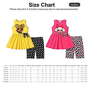 L.O.L. Surprise! Girls A-Line Sleeveless Dress Shorts Set Girls Holiday Outfits 2pcs Girls Yellow Dress 7-8 Years
