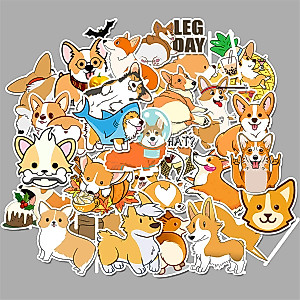 Welsh Corgi Pembroke Stickers for Water Bottles 50 Pack Cute,Waterproof,Aesthetic,Trendy Stickers for Teens,Girls Perfect for Waterbottle,Laptop,Phone,Travel Extra Durable Vinyl (Welsh Corgi Pembroke)