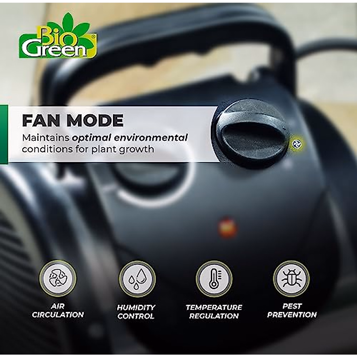 Bio Green PAL 2.0/US Palma BioGreen Basic Electric Fan Heater for Greenhouses, 2 Year Warrenty, 11 x 8 x 12.5" / 280 x 195 x 315 mm