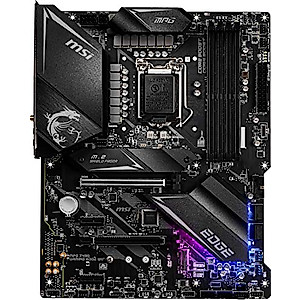 MSI MPG Z490 GAMING EDGE WIFI ATX Gaming Motherboard (10th Gen Intel Core, LGA 1200 Socket, DDR4, CF, Dual M.2 Slots, USB 3.2 Gen 2, Wi-Fi 6, DP/HDMI, Mystic Light RGB)