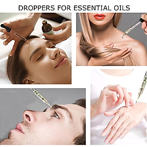 4 Pcs 1mL Eye Dropper– Bent & Straight Tips for Essential Oils,Glass Dropper Suitable for Medicine, Feeding, Food, Kids,Pet Animals, Lab, Health Care