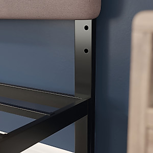 Flash Furniture Paxton Upholstered Headboard - Channel Stitched Taupe Fabric Upholstery - King - Adjustable Height from 44.5" to 57.25" From Floor