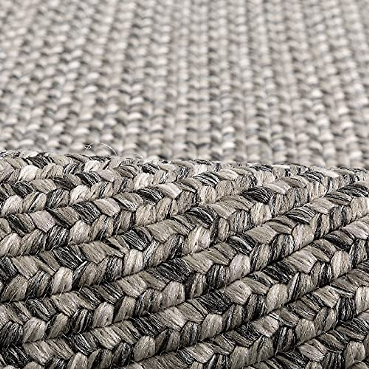 DECOMALL Azure Braided Oval Indoor Outdoor Area Rugs, 4’x6’ Oval Grey