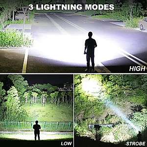 MIXILIN Rechargeable LED Flashlights High Lumens, 990,000 Lumens Super Bright Flashlight with 7 Modes, Powerful Multifunctional Flashlights for Home Camping Emergencies - 2 Pack