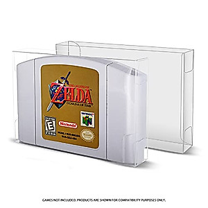 Video Game Cartridge Protector Compatible for Nintendo N64 Games - 0.40 MM PET Cartridge Display Storage Case compatible for Mario Kart, Zelda, Super Mario, Golden Eye (Pack of 25)