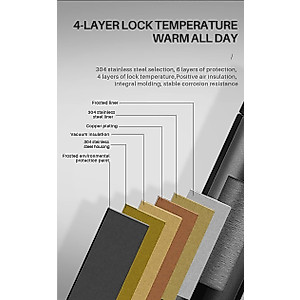 Smart Water Bottles with Digital Temperature Display Coffee Tea Infuser Bottle LED Thermal Cup Double Walled Vacuum Insulated Stainless Steel Flask Leak Proof Travel Mug Keep Warm…