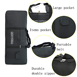 AKOZLIN 61 Keys Portable Padded Keyboard Case,Dimension 40"x6"x16", Electric Piano Keyboard Gig Bag (Black)