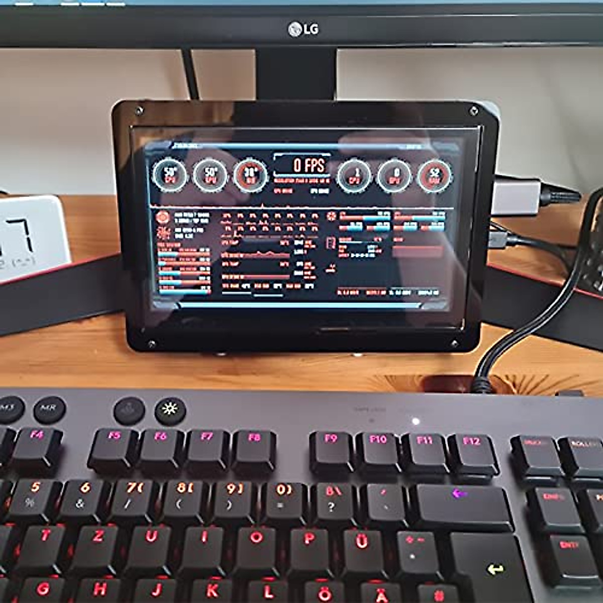 7 Inch Touch Screen Monitor for Raspberry Pi, Portable IPS Display HDMI 1024 * 600 Touchscreen with Acrylic Case, Second Monitor for Gaming Consoles/PC/Camera/Win OS