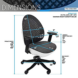 Techni Mobili Deco LUX Office Executive Chair, White