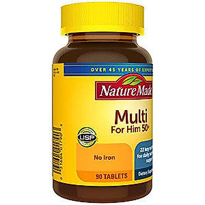 Nature Made Men's Multivitamin 50+ Tablets, 90 Count for Daily Nutritional Support