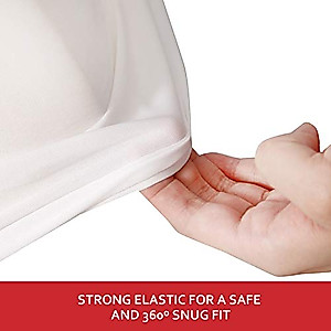 Waterproof Pack N Play Mattress Pad Protector, Cotton Fabric Absorbent and Soft Pack and Play Sheets, Fits Graco Play Yards, Baby Portable Mini Cribs and Foldable Mini Crib Mattress Sheets Cover