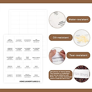 540 PCS Bathroom Home Laundry Labels for Organizing with DIY Blank Labels, Preprinted Minimalist Waterproof Oil Resistant Stickers for Bathroom Laundry Home Beauty Organization Supplies Labels