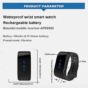 SINGCALL Wireless Calling System Wireless Pager Calling System, Restaurant Paging Systems,Rechargeable Waterproof Watch Receiver APE6900