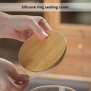 Sourdough Starter Jar,50oz Wide-Mouth with Non-slip silicone rubber Bottom Sourdough Starter Kit,Date Marked Feeding Band, Thermometer, Cloth Cover & Bamboo Lid, Reusable Sourdough Bread Baking