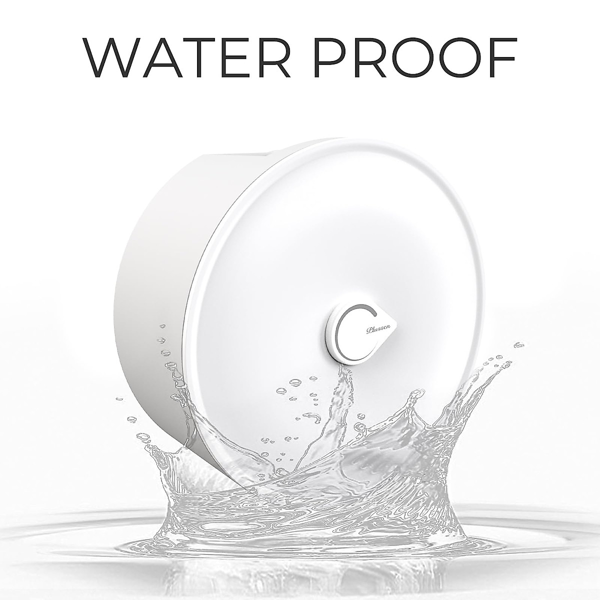 PLUSSEN Toilet Tissue Dispenser Wall Mount, Adhesive No Drilling Jumbo Roll Toilet Paper Towel Dispenser, 9 Inch Single Roll Toilet Paper Dispenser Key Lock, ABS Plastic, White-PN51023