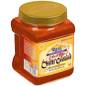 Rani Extra Hot Chilli Powder Indian Spice 16oz (1lb) 454g PET Jar ~ All Natural | Salt-Free | Vegan | No Colors | Gluten Friendly | NON-GMO | Kosher | Indian Origin