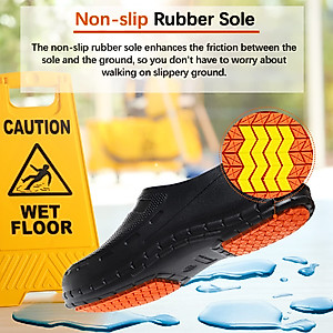 Zapatos De Cocina para Hombres Work Chef Shoes Women Clogs Waterpoof for Non Slip Shoes for Men Food Service Kitchen Seaside Size 7 Orange