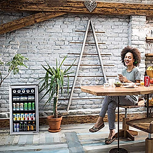 NewAir Beverage Refrigerator And Cooler, Free Standing Glass Door Refrigerator Holds Up To 126 Cans, Cools Down To 37 Degrees Perfect Beverage Organizer For Beer, Wine, Soda, Pop, And Cooler Drinks