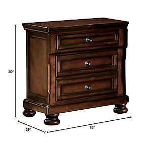 Homelegance Cumberland 2-Drawer Nightstand, Cherry