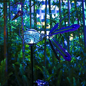 YJFWAL Peacock Solar Garden Lights Peacock Decor Garden Waterproof Peacock Solar Stake Lights Solar Pathway Lights for Patio, Halloween Decor, Lawn Decor