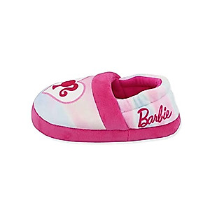 Barbie Rainbow Little Girls Plush Aline Slippers (Pink, 13-1 M US Little Kid)