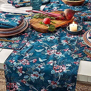 Vera Bradley Women's Cotton Reversible Table Runner, Rose Toile - Recycled Cotton, One Size