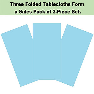 Plastic Light Sky Blue Tablecloths 3 Pack Disposable Table Covers 54" x 108" Powder lt Blue Table Cloths for Gender Reveal Parties Baby Shower Engagement Wedding, Fits 6 to 8 Foot Rectangle Tables