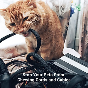 Aibole 25ft-1/4 inch PET Expandable Braided Cable Sleeve Wire Loom, Wire Sleeving for Home Device Cable Automotive Wire and Engine Bay-Black