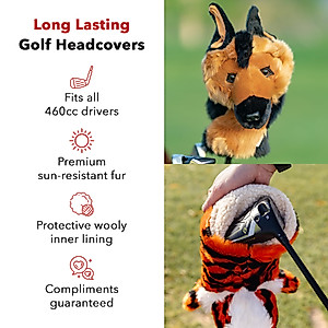 Daphne's Headcovers German Shepherd Driver Headcover | Premium Driver Headcovers | Funny Golf Club Covers | Stylish Protection for Your Clubs | Men's Golf Gear | Driver Headcover for Men and Women