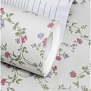 TAOGIFT Peel and Stick Decorative Vintage Floral Contact Paper Shelf Liner for Drawer Liner Cabinets Furniture Window Wallpaper Sticker 24x117 Inches