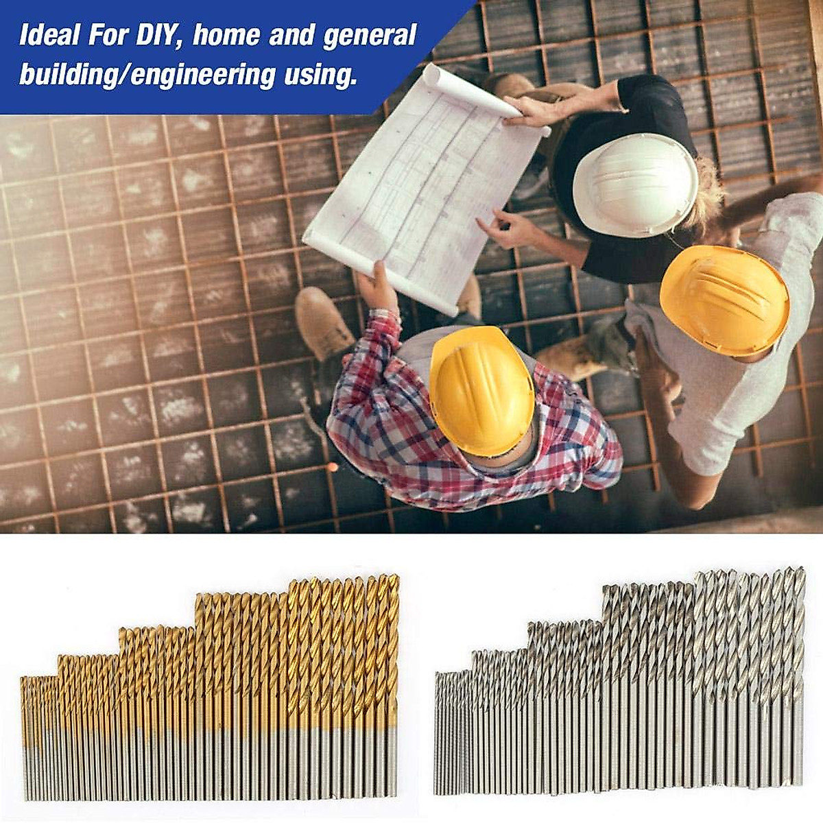 100pcs HSS Drill Bit, Coated Drill Bit, White Drill Bit Set High Speed Steel