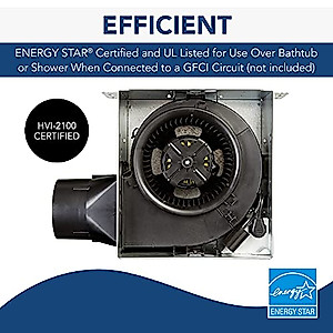 Broan-NuTone AER80K Roomside CleanCover Bathroom Ventilation Exhaust Fan, 80 CFM, 0.7 Sones, White