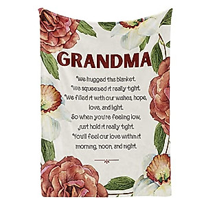 InnoBeta Grandma Throw Blanket - Grandma Gifts from Grandchildren- Flannel Blankets Gift for Grandma on Mother's Day, Christmas, Birthday, or Thanksgiving - 50" x 65"