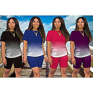 MRSYVES Sexy Tie Dye Shorts Sets Women 2 Piece Plus Size Casual Summer Crop Tops and Shorts Sets Bodycon Romper Jumpsuit Black XL