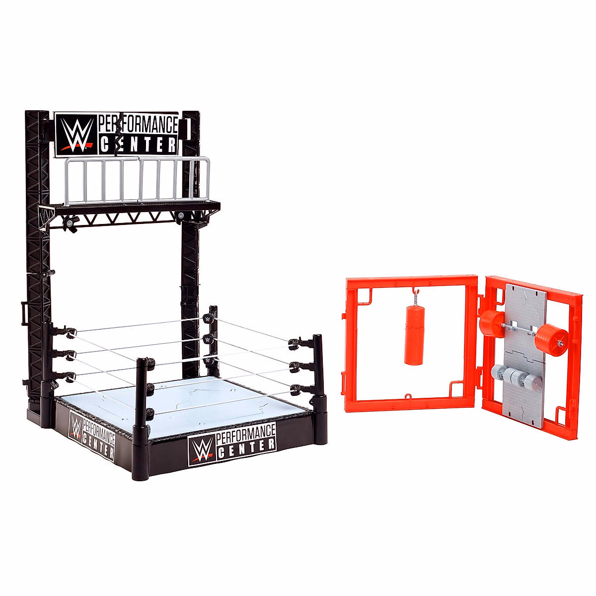 Mattel WWE Wrekkin’ Performance Center Playset with Gym, Breakable Accessories, Collapsible Scaffolding, Breakaway Sign, Collapsible Ring & Easy Reassembly