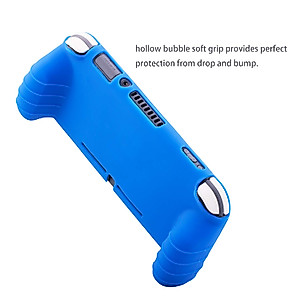 YoRHa Handle Grip Soft Silicone Rubber Protective Cover Case (Blue) x 1 for Nintendo Switch Lite [9.2019 Slim Model]