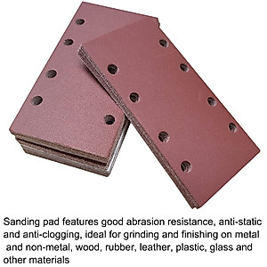 Tonmp 60 PCS Hook & Loop Sandpaper Sanding Sheet Assorted for 1/3 Sheet Sander - 60 80 100 120 150 240 Grit Sander Paper