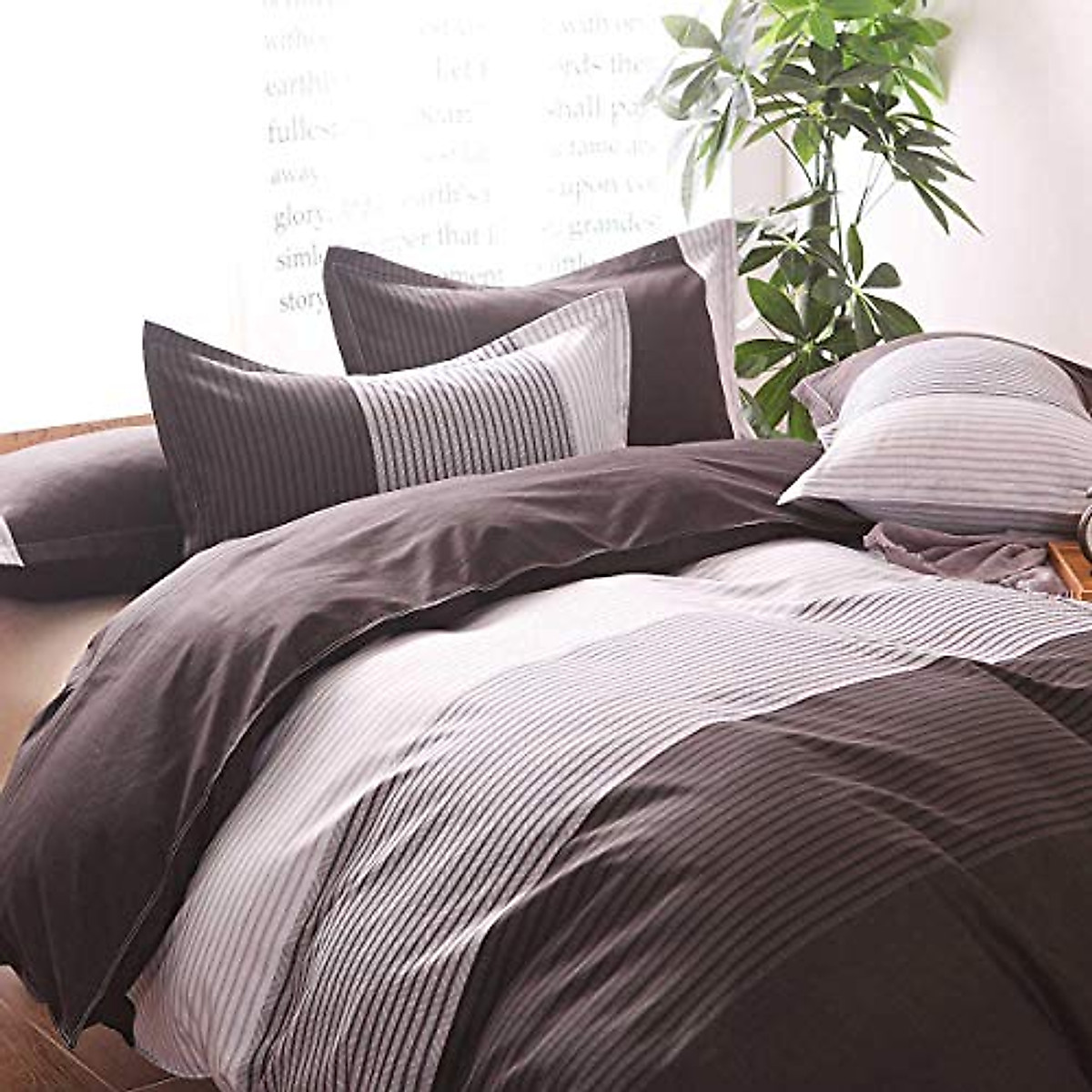 Bed Linen 3 Piece Bed Sheet Quilt Cover Quilt Cover Pillowcase Bedding Cover Stripe Style Quilt Cover Pillowcase Large taoxiang (Color : Red)