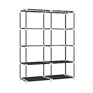 YOUUD Wardrobe Storage Closet Clothes Portable Wardrobe Storage Closet Portable Closet Organizer Portable Closets Wardrobe Closet Organizer Shelf Wardrobe Clothes Organizer Standing Closet Black