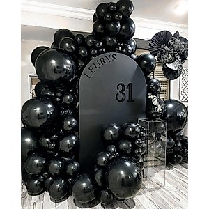 Captank Black Balloons Double Stuffed Balloon Garland Latex Different Size 18/12/5 inch Balloons Arch Kit for Birthday Anniversary Holiday New Year Halloween Ridder Star Wars Theme Party Decorations