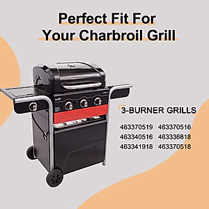 Adviace Grill Replacement Parts for Charbroil Gas2Coal 463370519, 463370516, 463340516, 463336818, 463341918, 463370518, 16 15/16'' Grates, Grill Burner, Heat Shield Plates, Crossover Tubes, Igniters.