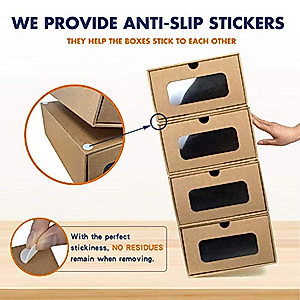 WALL QMER Shoe Boxes, Medium Size(13.6 x 8.3 x 7.3in) Shoe Storage, Stable Storage boxes, Heavy Duty, Stackable shoe organizer, with Transparent Window