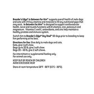 Revival Animal Health Breeder's Edge in Between for Him, Male Multivitamin for Cats/Small Dogs- 90 ct