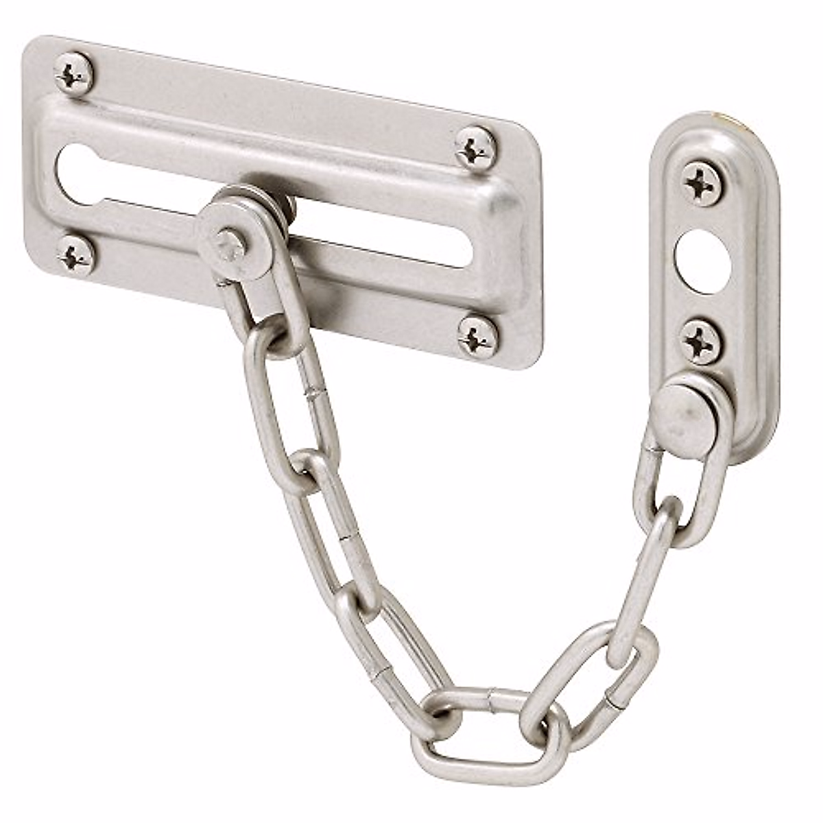 Defender Security U 10386 Door Guard with Steel Chain, Satin Nickel (Single Pack)