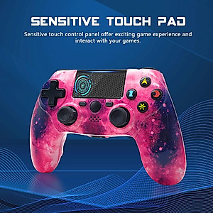 2 Pack Wireless Controller for PS4, Controller for Sony PlayStation 4, Double Shock 6-Axis Motion Sensor, Sensitive Touch Pad, Built-in Speaker & Headphone Jack, Compatible with PS4/Pro/Slim