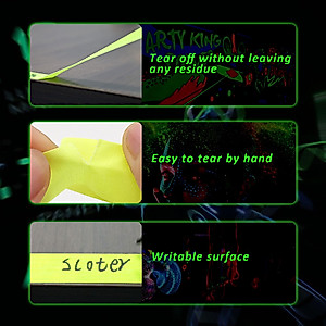 SIKEDEPRO Neon Gaffer Cloth Tape,6 Colors Black Light Tape Sets,Fluorescent UV Blacklight Glow in The Dark Tape for UV Party (0.6 inch x 16.5 feet)