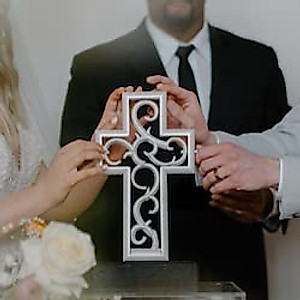 Stunning Umber Hardwood Wedding Unity Cross®; Unity Candle Unity Sand Alternative
