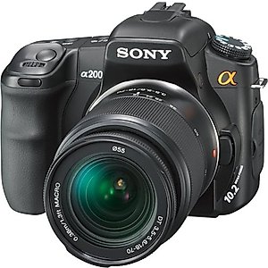 Sony Alpha A200K 10.2MP Digital SLR Camera Kit with Super SteadyShot Image Stabilization with 18-70mm f/3.5-5.6 Lens
