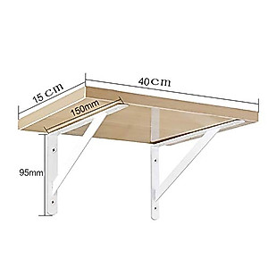 PIBM Stylish Simplicity Shelf Wall Mounted Floating Rack Shelves Metal Bracket Solid Wood Bookshelf Kitchen Rack Smooth Easy to Clean Bearing Strong,4 Sizes, a ,